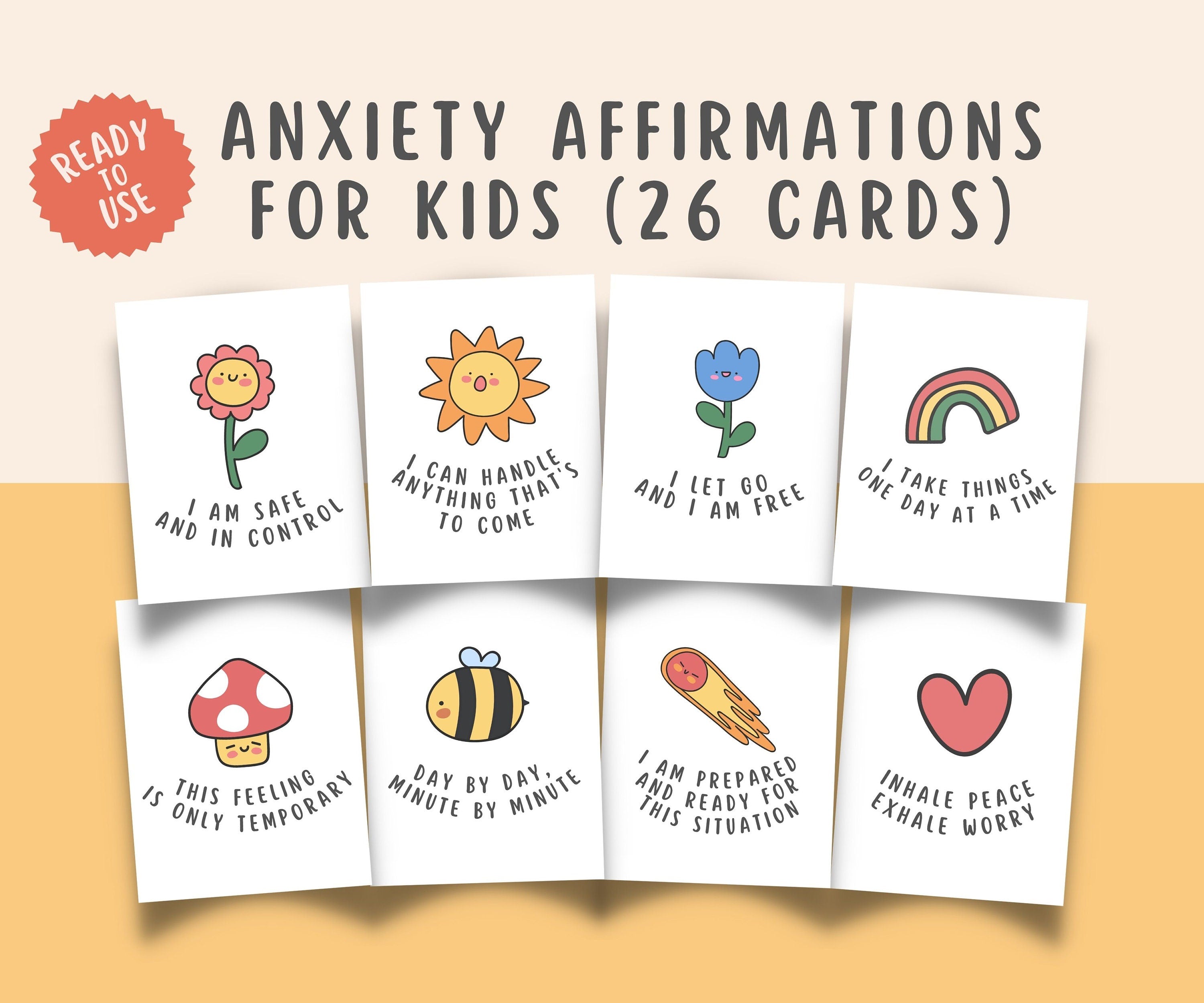 26 Anxiety Coping Affirmations Cards for Kids Teens – MindSpace