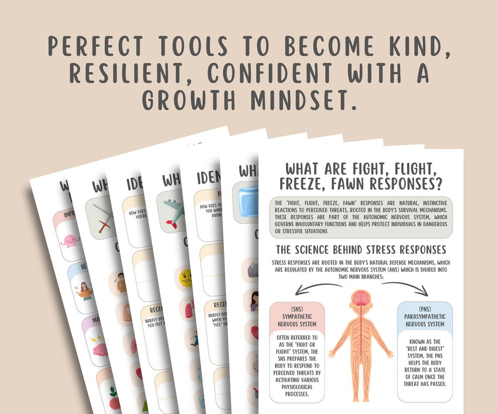 Fight, Flight, Freeze, Fawn Trauma Responses Worksheets – MindSpace