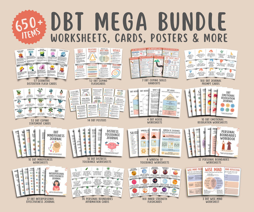 DBT Coping Mega Bundle (650+ Items) – MindSpace