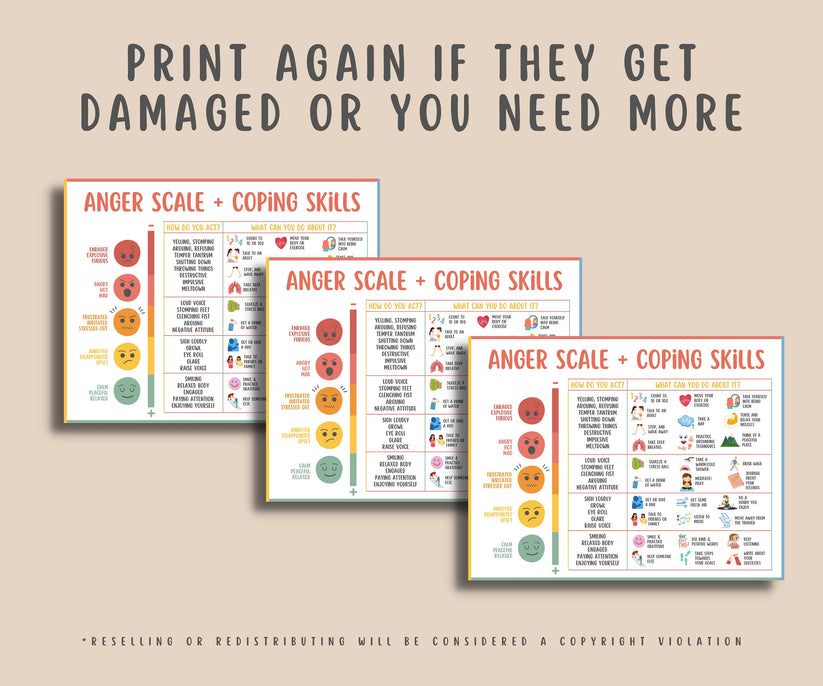 Anger Scale + Coping Skills For Kids & Teens – MindSpacePrintables