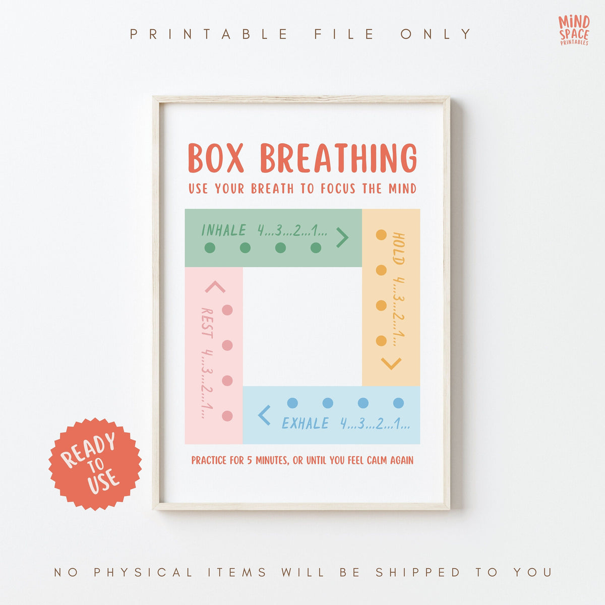 Box Breathing Technique Poster – MindSpace