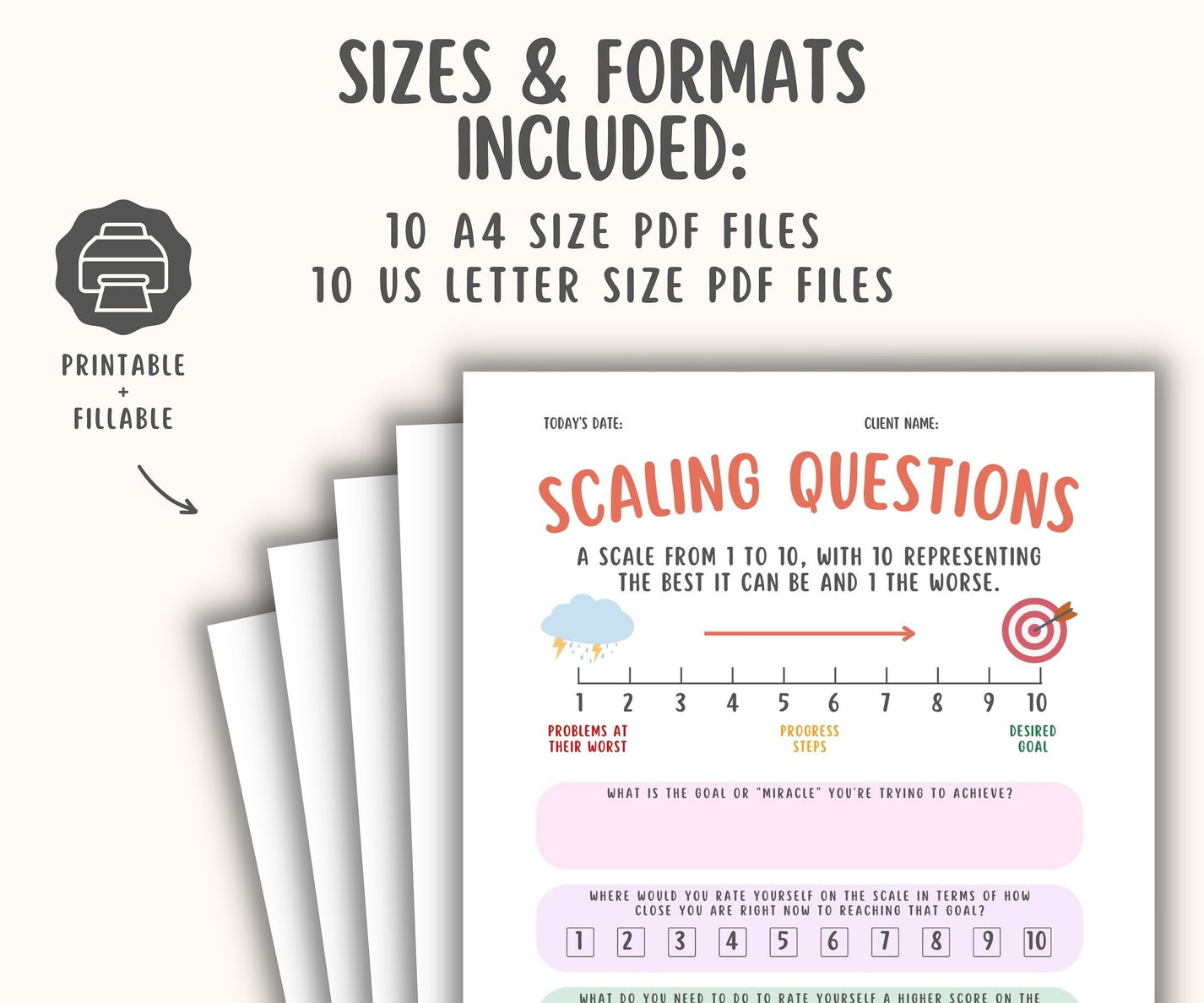 Solution Focused Therapy Worksheets – MindSpacePrintables