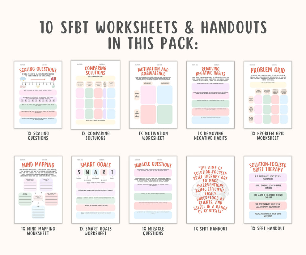 Solution Focused Therapy Worksheets – MindSpace