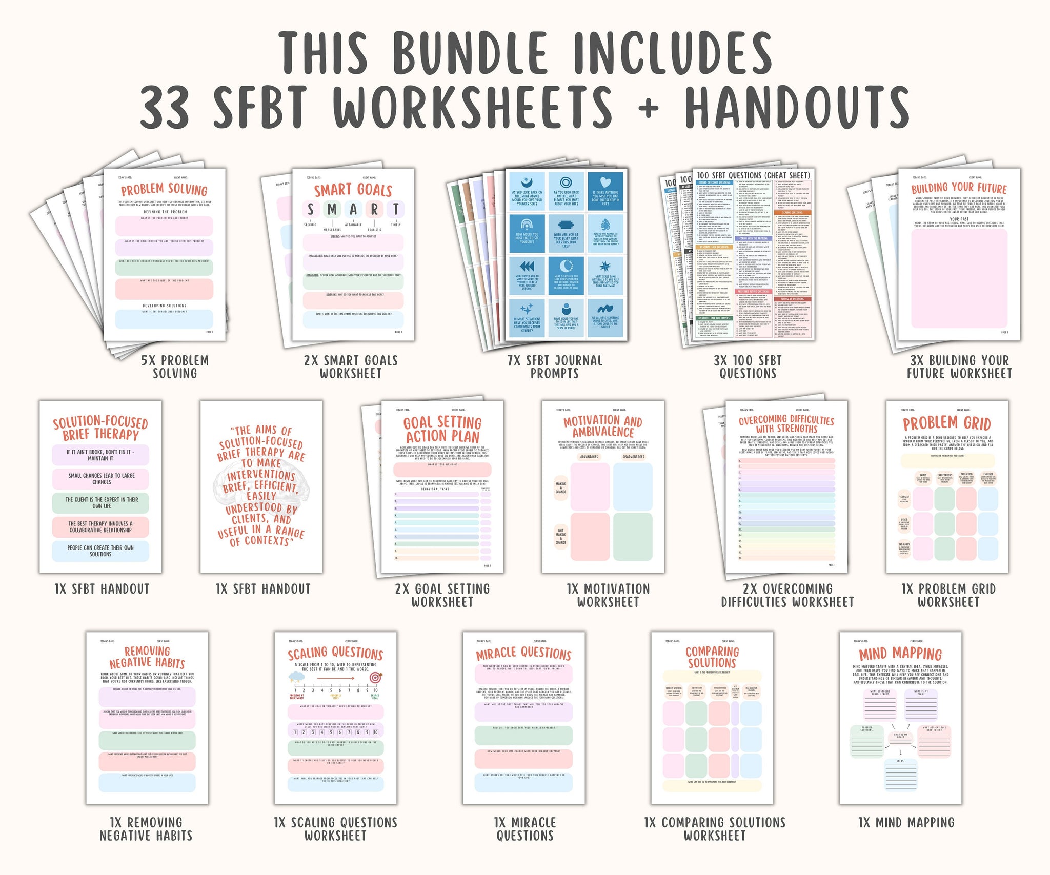 Solution Focused Therapy Worksheets – MindSpace