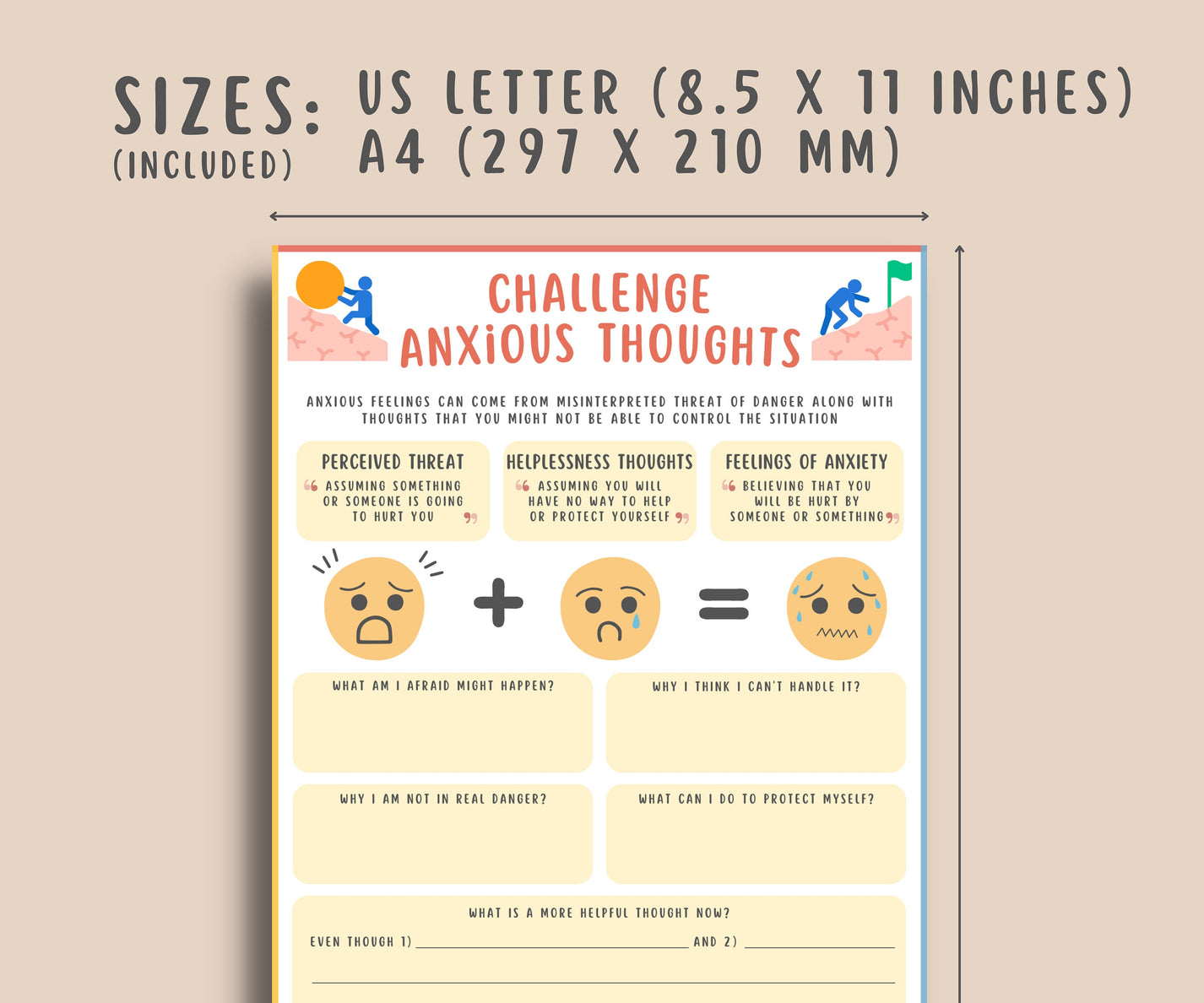 Challenging Anxious Thoughts Worksheet for Kids & Teens – MindSpace