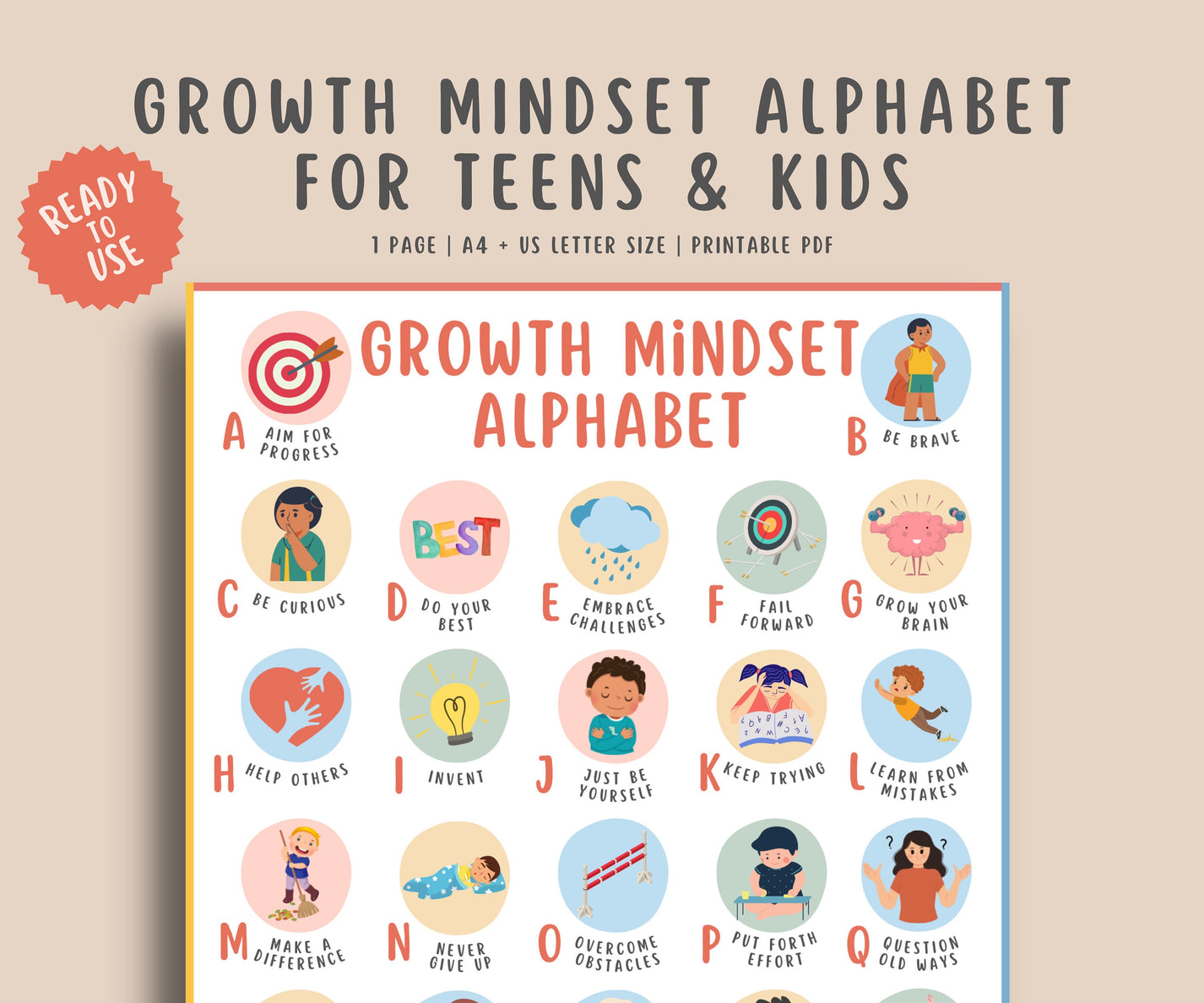 Growth Mindset Print for Kids & Teens – MindSpace