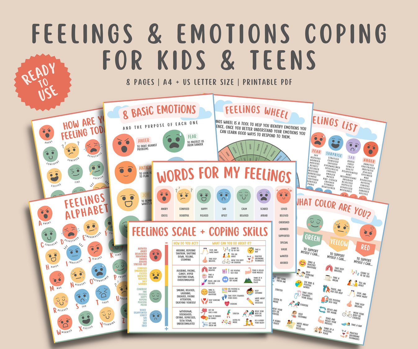 Feelings & Emotions Coping Skills Bundle – MindSpace