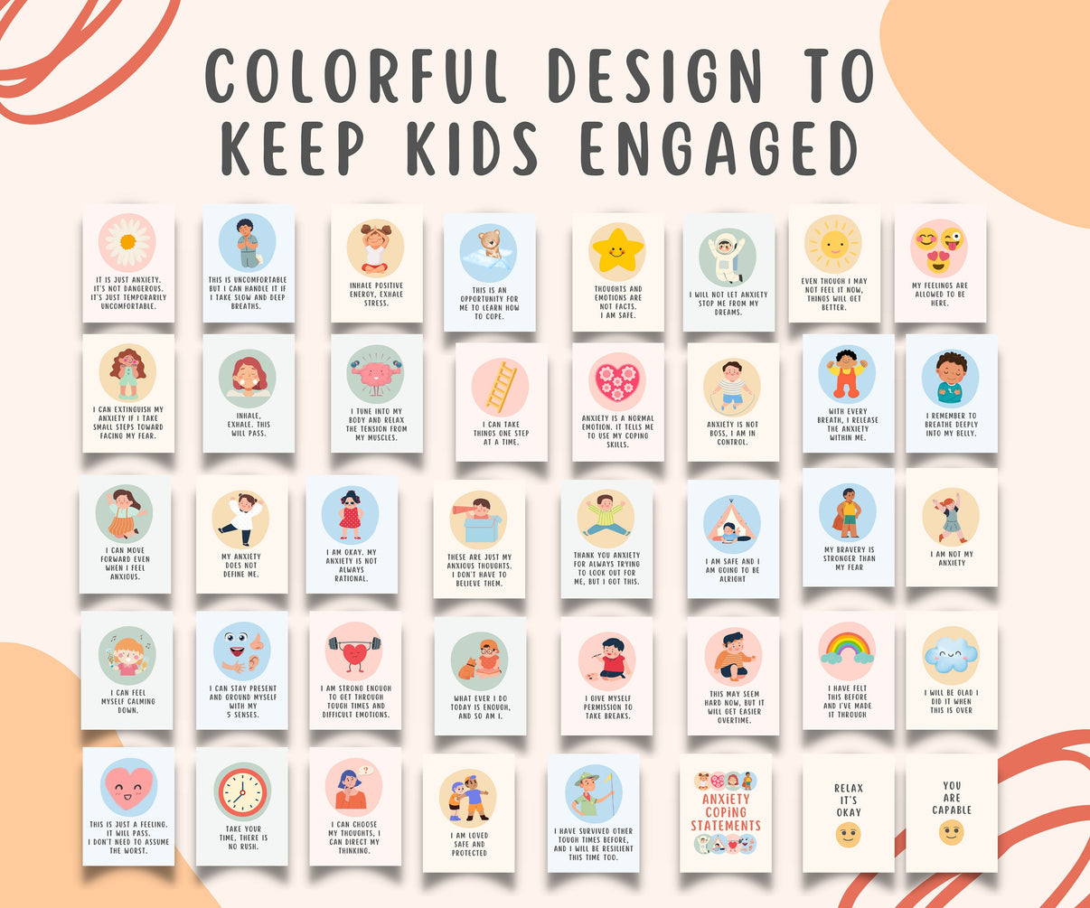 35 Anxiety Coping Statement Cards Teens & Kids – MindSpace