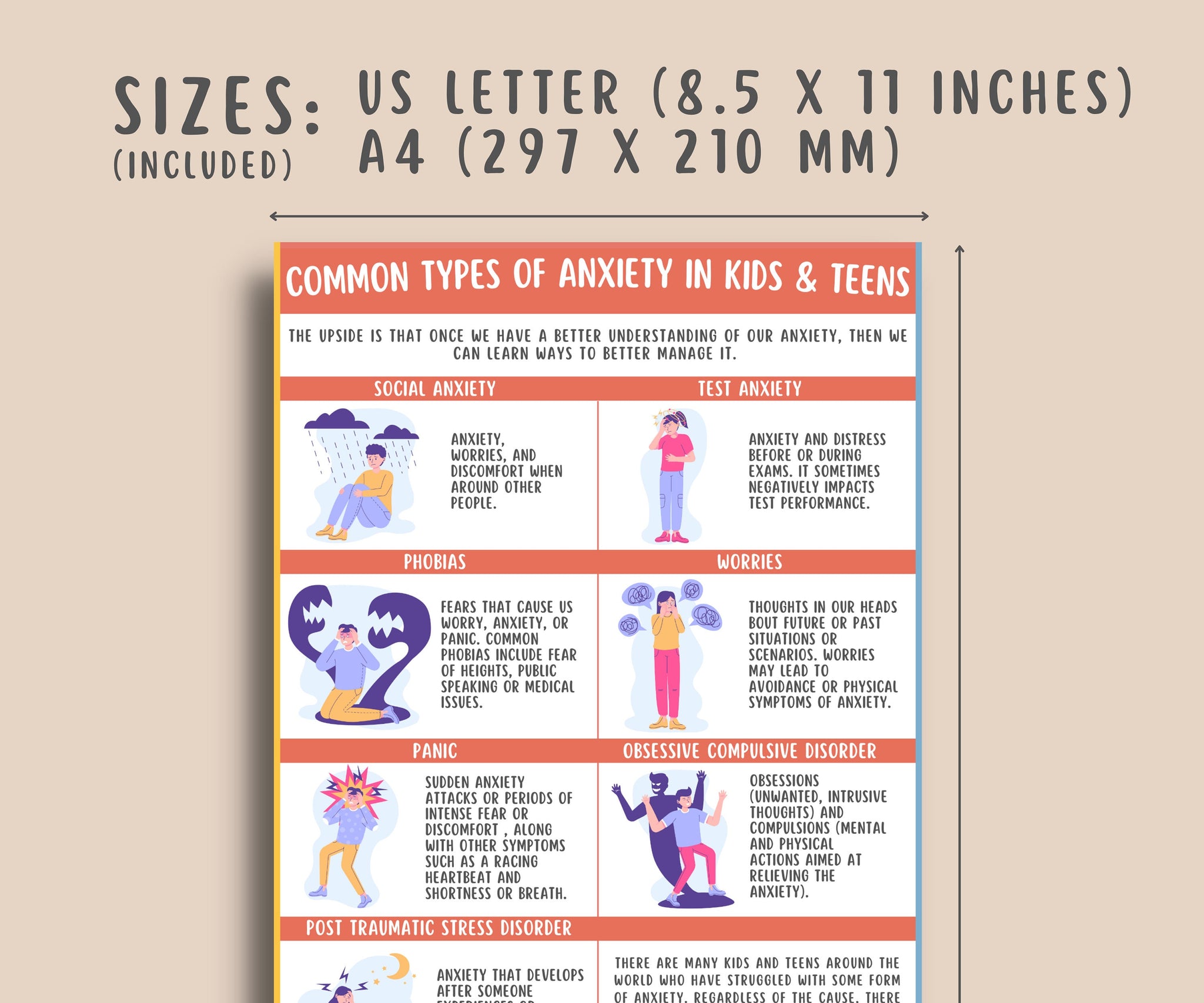 7 Common Types of Anxiety Kids & Teens – MindSpacePrintables