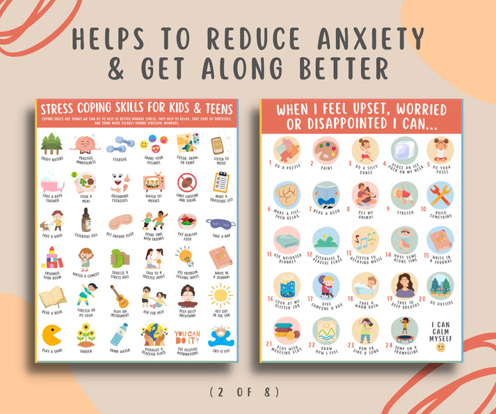 Mental Health Coping Skills Printable Bundle for Kids & Teens – MindSpace