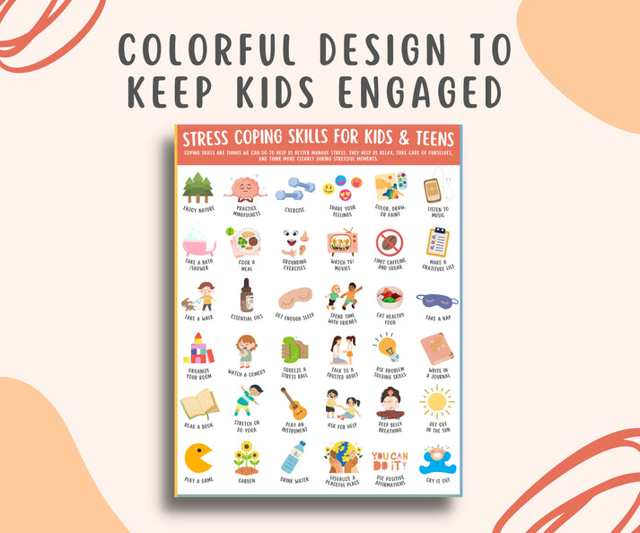 36 Stress Management Coping Skills for kids & Teens – MindSpacePrintables