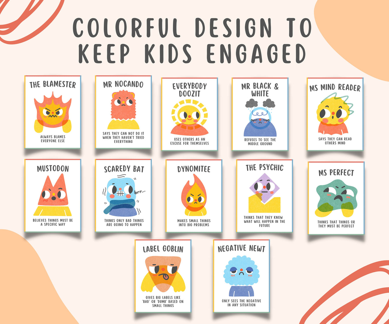 12 Thought Monsters Flashcards for Kids & Teens – MindSpace