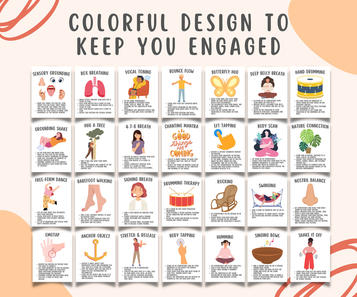 28 Somatic Therapy Coping Skill Cards – MindSpace