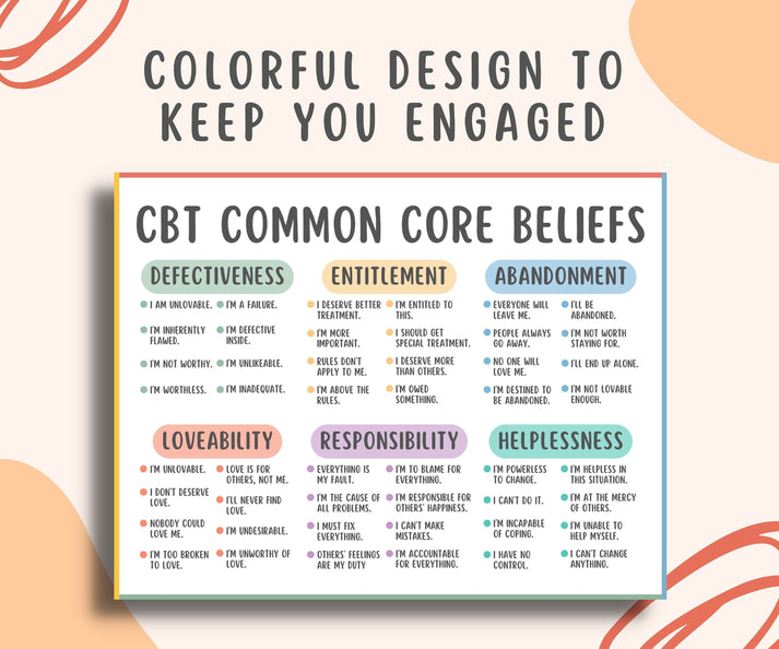 48 CBT Common Core Beliefs Print – MindSpace