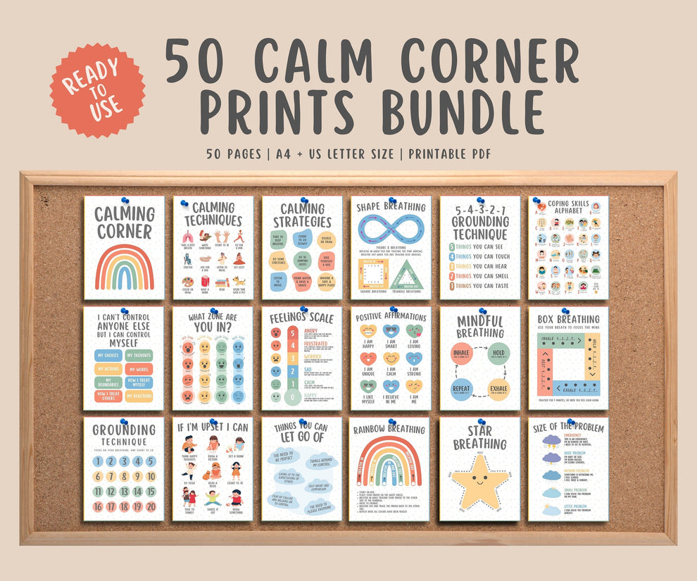 50 Calming Corner Poster Bundle – MindSpace