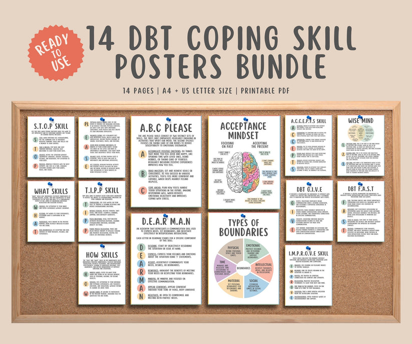 DBT Coping Skill Posters Bundle (14 Posters) – MindSpace