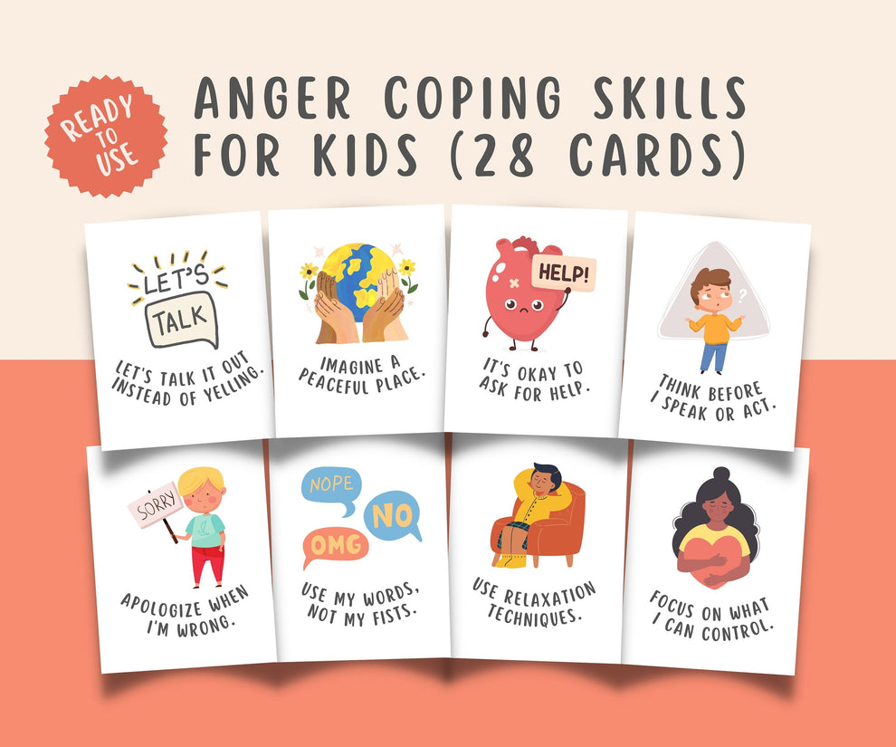 28 Anger Coping Skills Flashcards – MindSpacePrintables