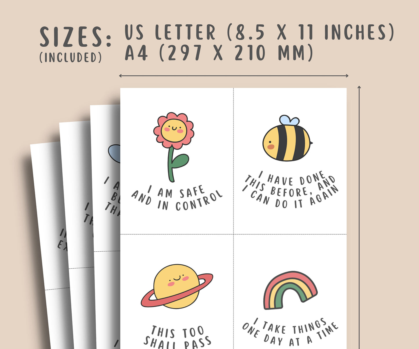 26 Anxiety Coping Affirmations Cards for Kids Teens – MindSpacePrintables