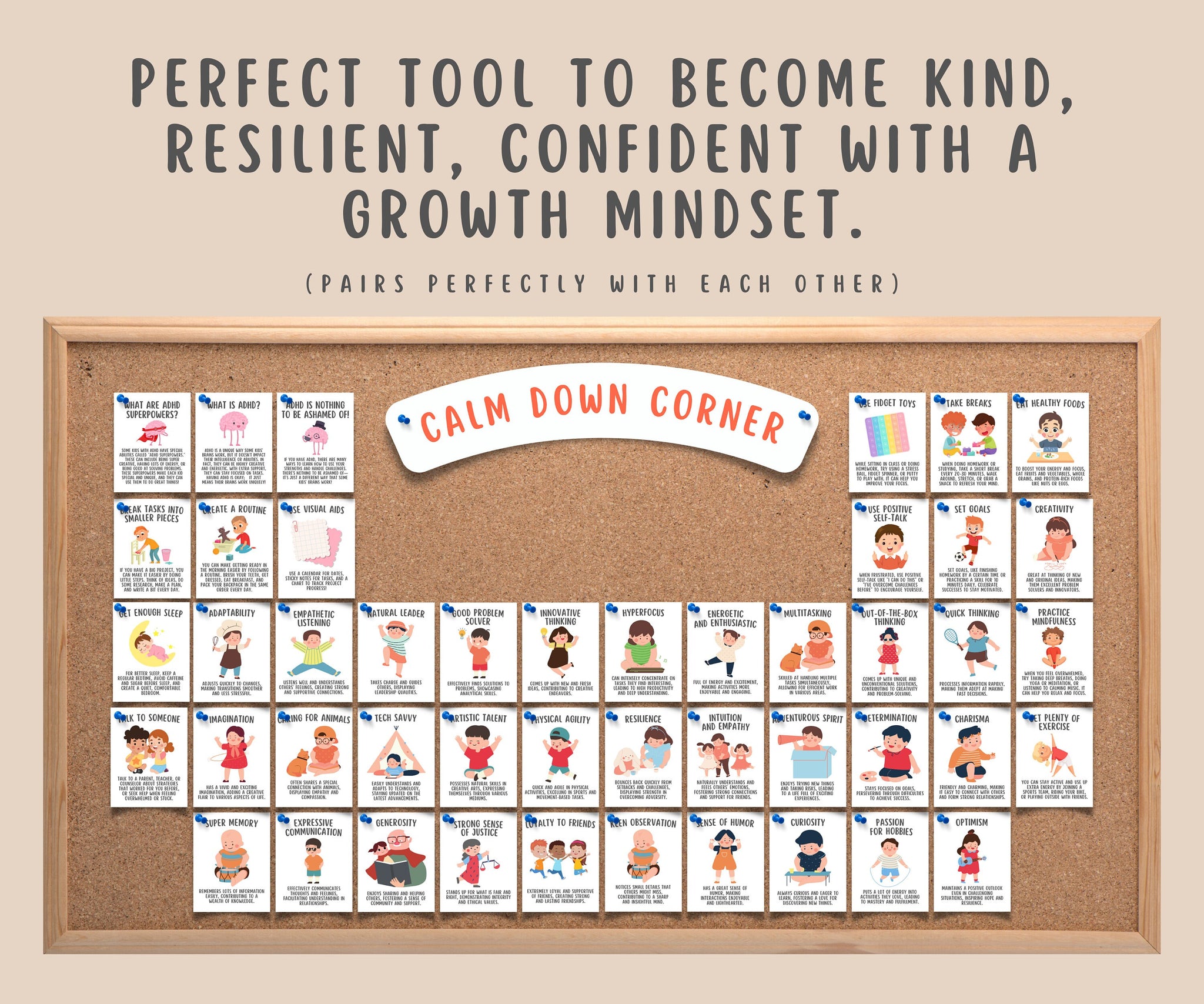 52 ADHD Superpower Strength & Coping Skill Cards – MindSpace