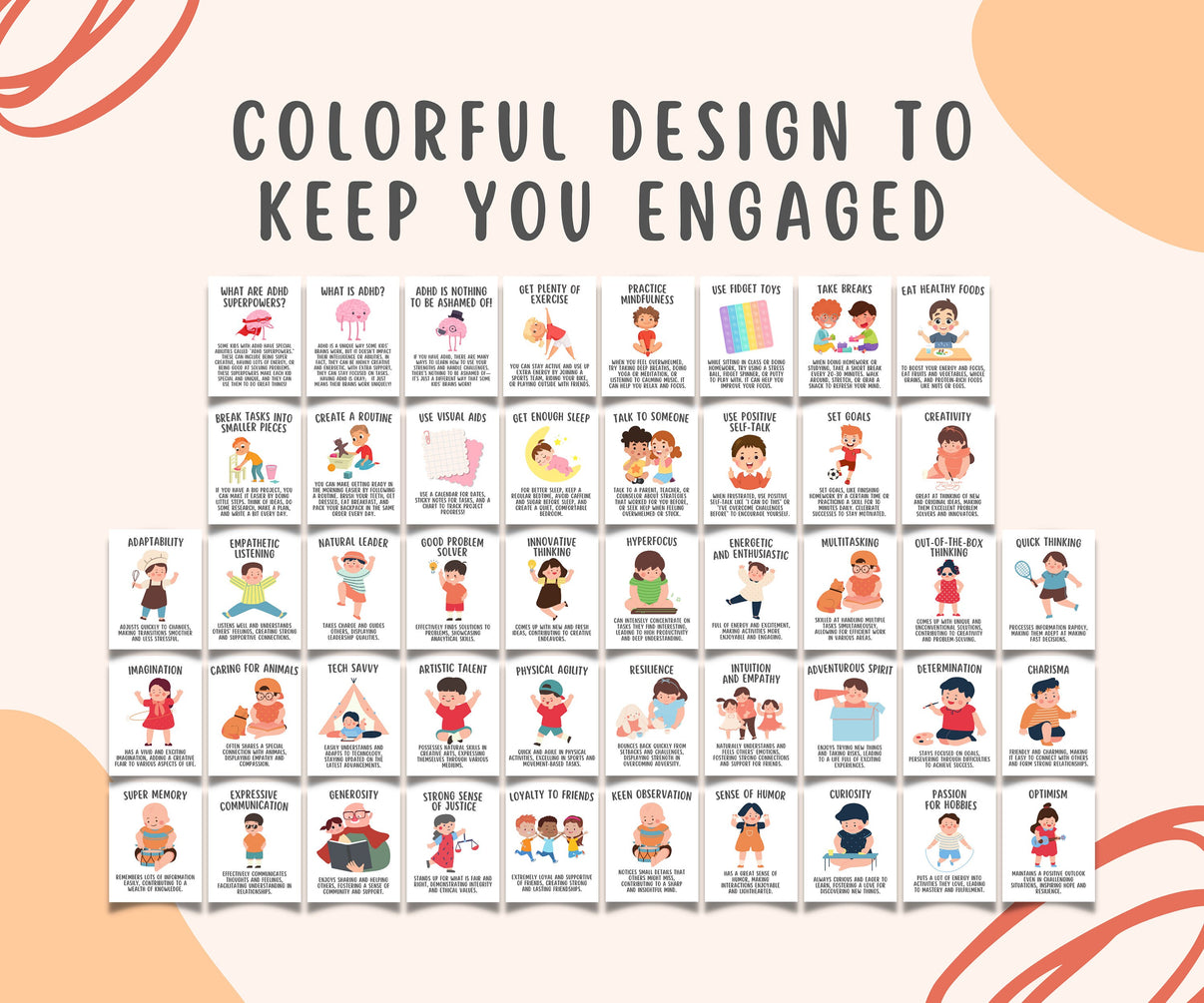 52 ADHD Superpower Strength & Coping Skill Cards – MindSpace