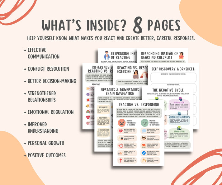 Responding Vs Reacting Worksheets for Couples – MindSpace