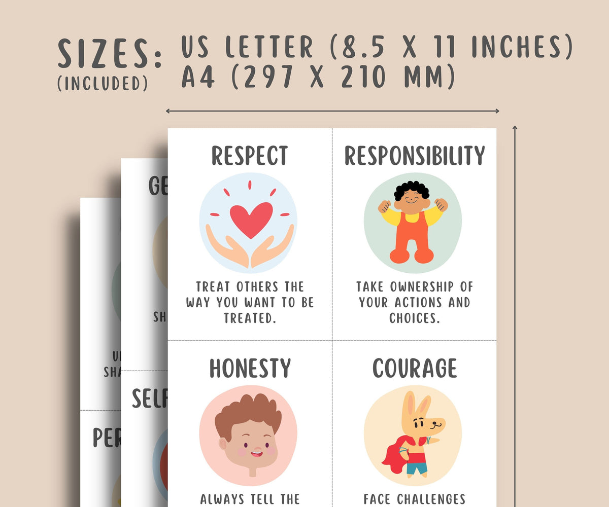 42 Moral Value Cards for Kids – MindSpace