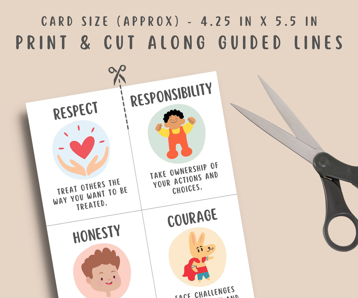 42 Moral Value Cards for Kids – MindSpace
