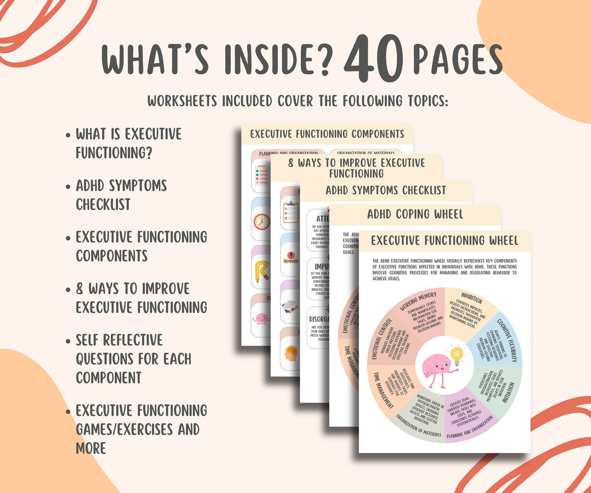 40 ADHD Executive Functioning Worksheets – MindSpace