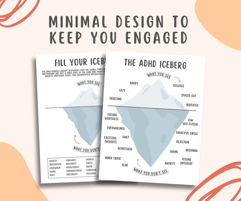 ADHD Iceberg Worksheets (set of 2) – MindSpace