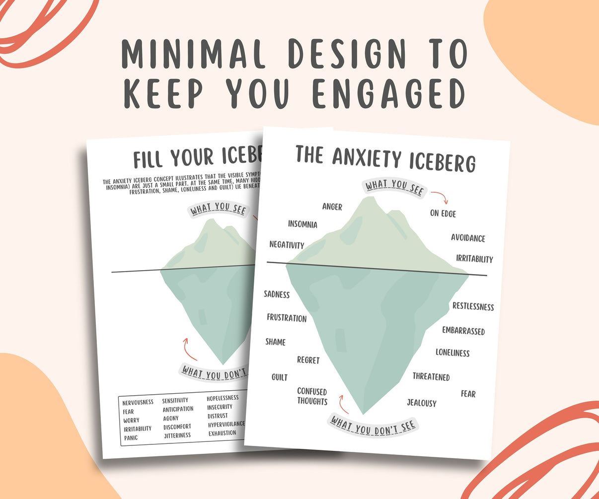 Anxiety Iceberg Worksheets (set of 2) – MindSpace