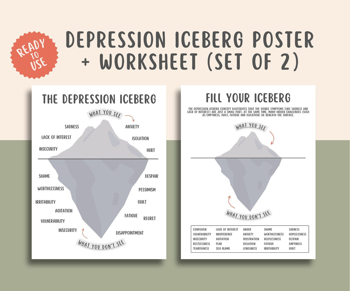 Depression Iceberg Worksheets (set of 2) – MindSpace