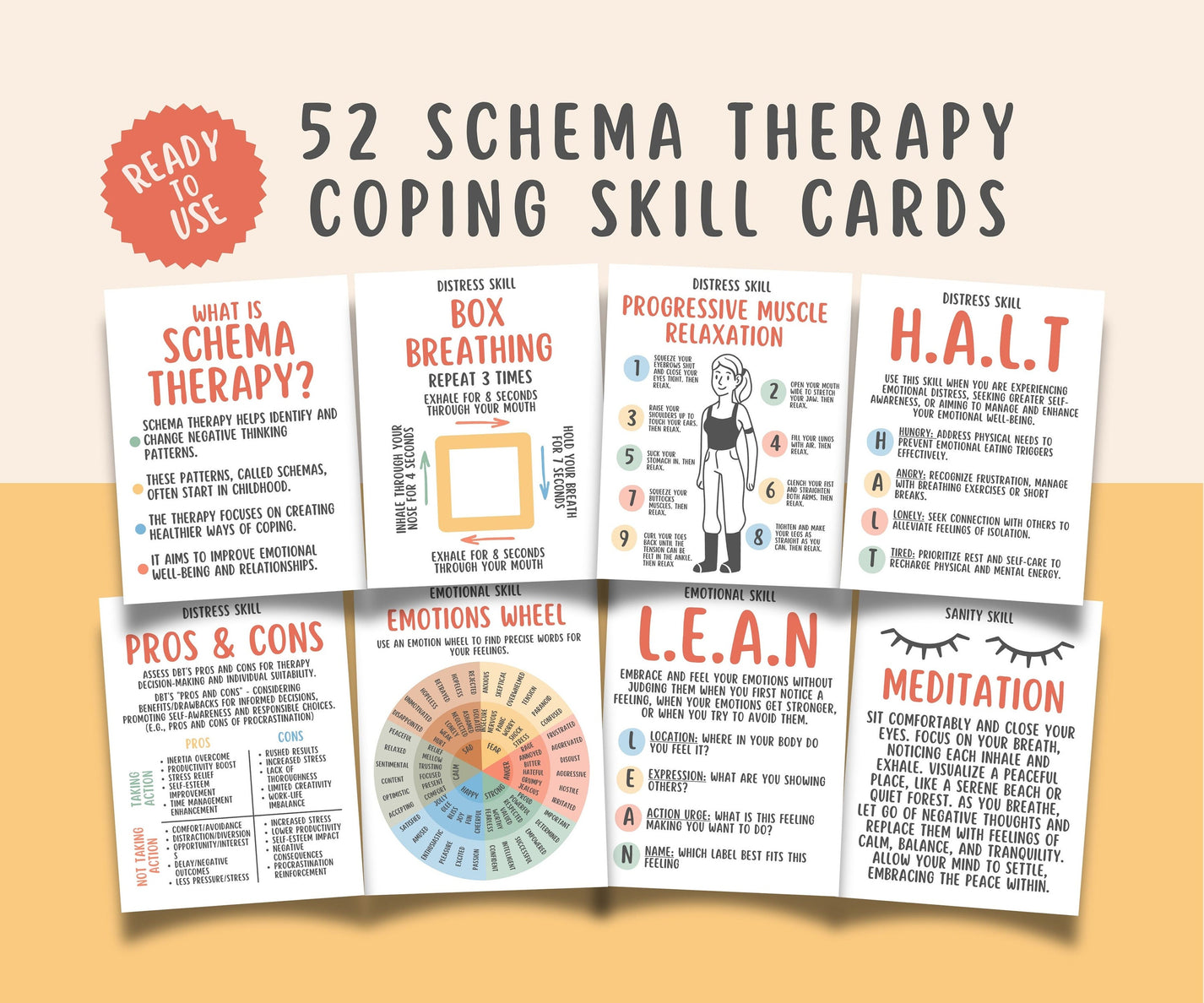 52 Schema Therapy Coping Skill Cards – MindSpace