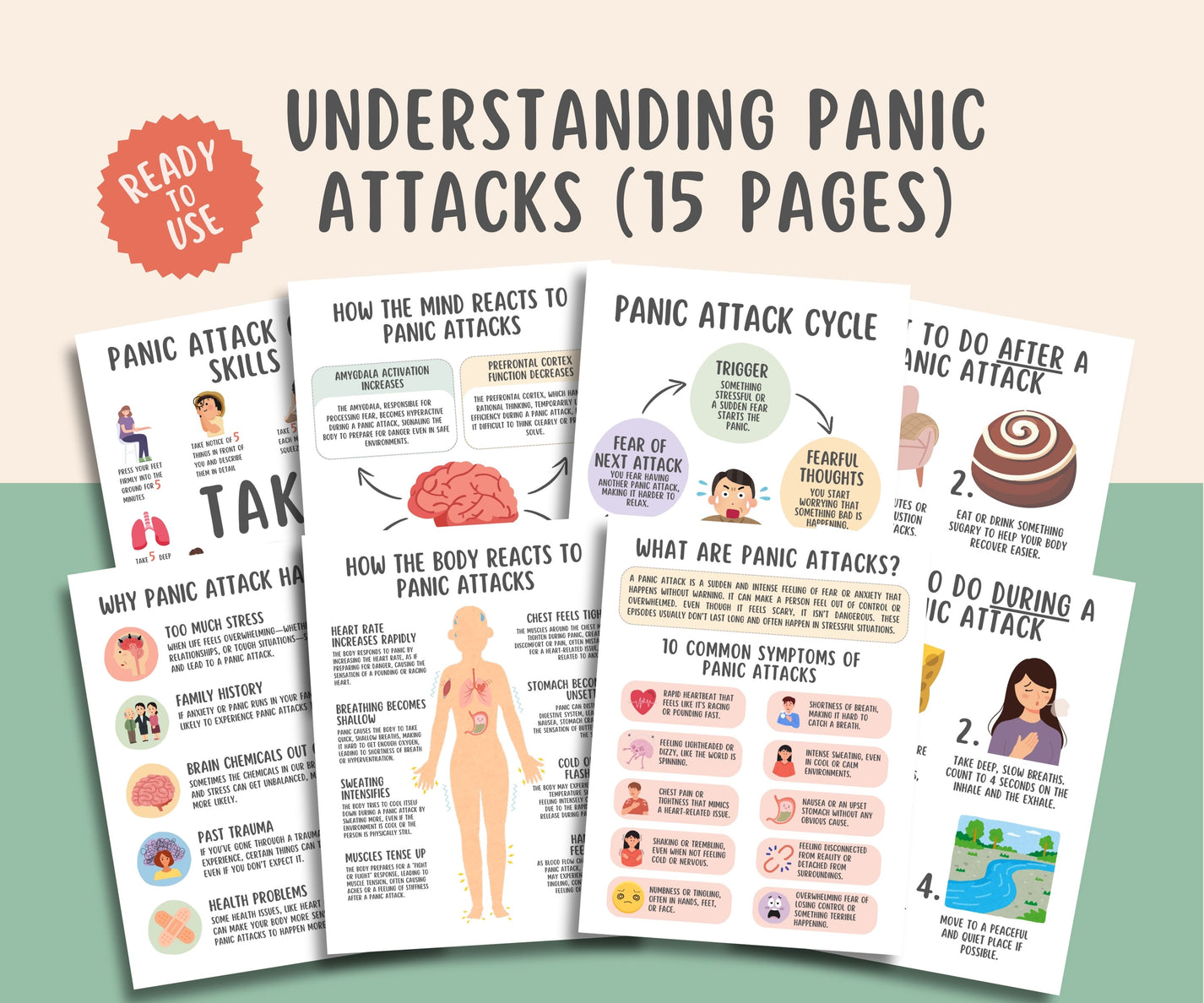 Understanding Panic Attack Worksheets (15 Pages) – MindSpacePrintables